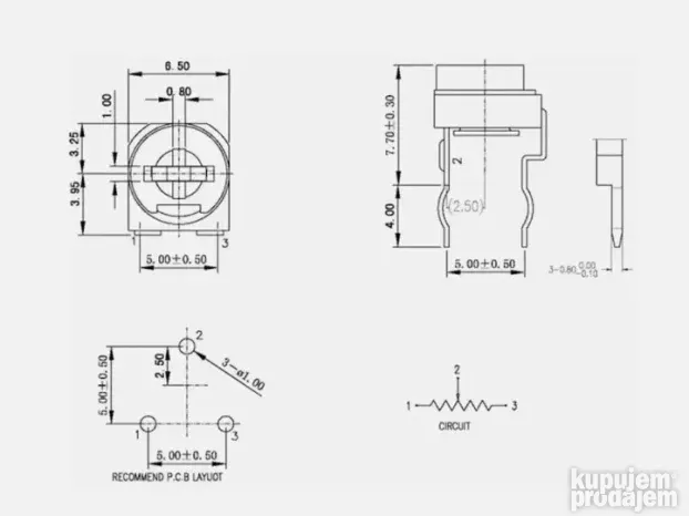 RM065 potenciometar 20K Ohm horizontalni trimer - KupujemProdajem