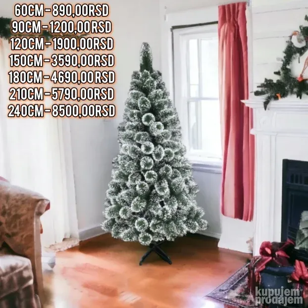 Zelena jelka sa snegom - Novogodisnje jelke 60cm - 240cm - KupujemProdajem