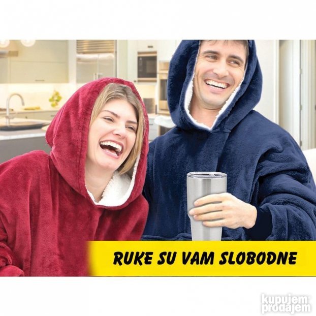 Duks ćebe Hoodi cebe sa rukavima i kapuljacom - KupujemProdajem