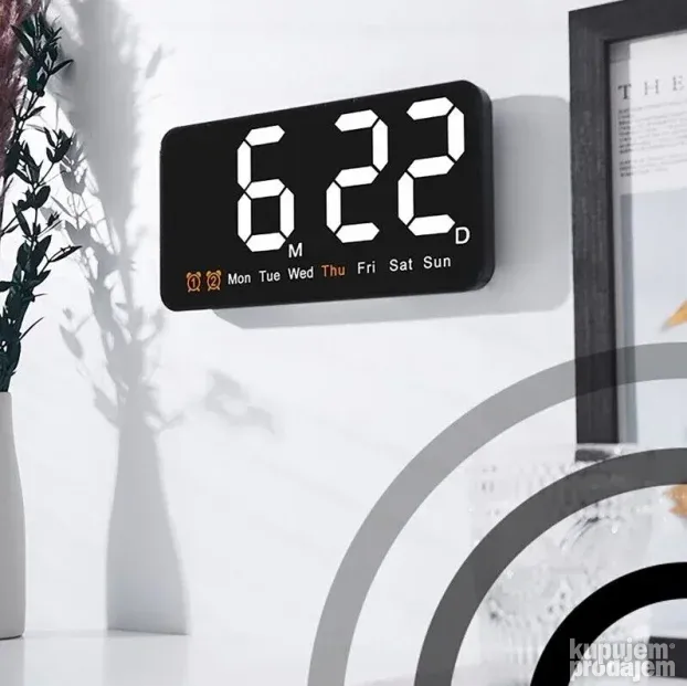 LED Digitalni sat stoni ili zidni beli brojevi - KupujemProdajem