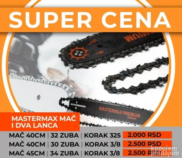 Set Mač i lanci/ mac i lanac za sve vrste testere - AKCIJA ...