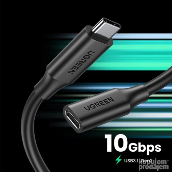 USB-C na USB-C produzni kabl M/F Ugreen US353 1m - KupujemProdajem