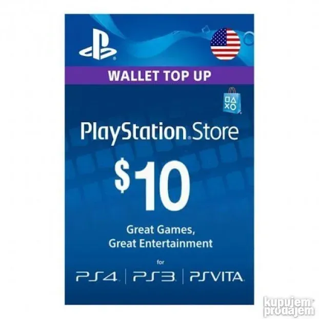 PlayStation 4 PS4 PSN Gift Card Wallet dopuna 10$ USD/dolara ...