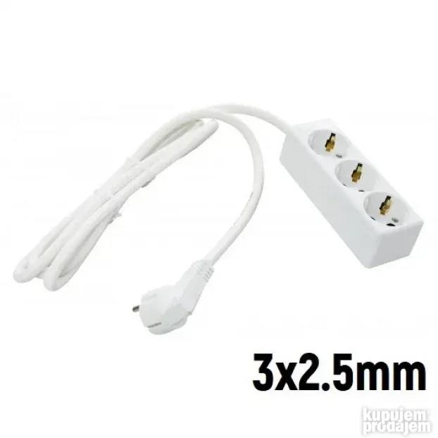 Prenosna trostruka priključnica (produžni kabl) 3x2.5mm 2m ...