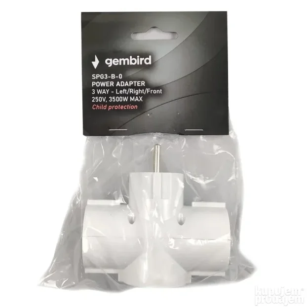 T razvodnik lopov sa 3 utičnice 220v 16A 3500W Gembird - KupujemProdajem