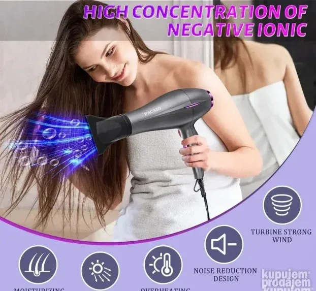 Profesionalni fen za kosu, 1200W 2 nivoa-NOVO - KupujemProdajem