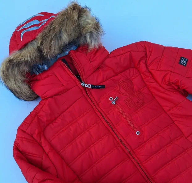 Muska zimska jakna sa krznom crvena EL6005 - KupujemProdajem