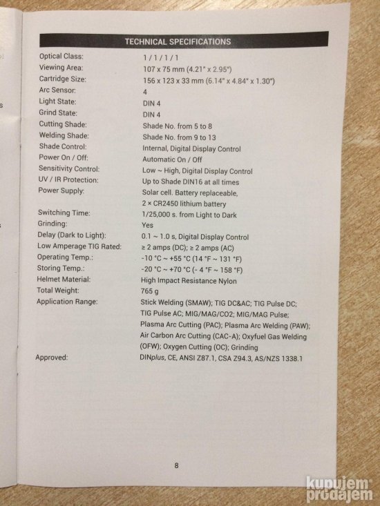 Maska za zavarivanje TECMEN ADF950S (TM1000) - KupujemProdajem