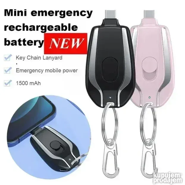 NOVO! Mini punjac za telefon Power bank Privezak usb Bezicni ...