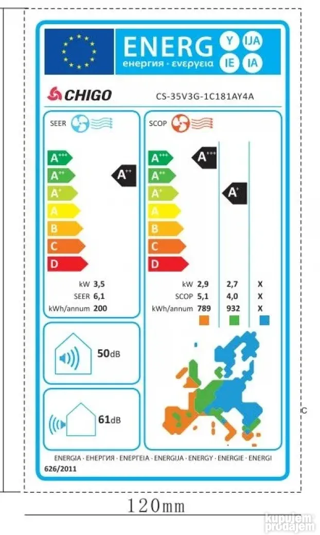 Klima Uređaj CHIGO (12K Inverter, WIFI) + GRATIS ! - KupujemProdajem