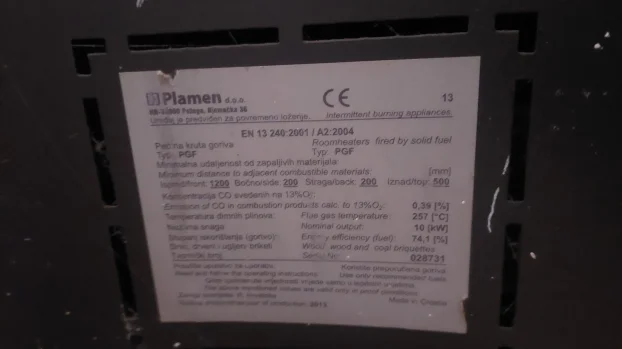 Kamin "Plamen" 10kw - KupujemProdajem
