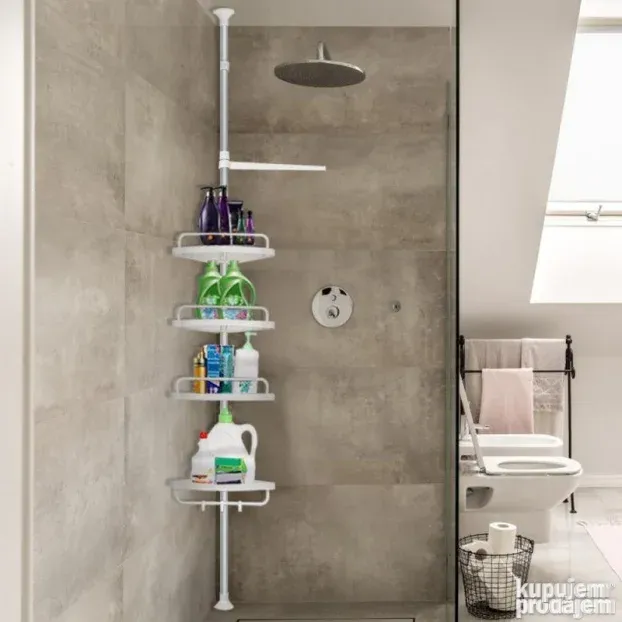 Teleskopska Ugaona Polica Za Kupatilo Nosivost 16kg - KupujemProdajem