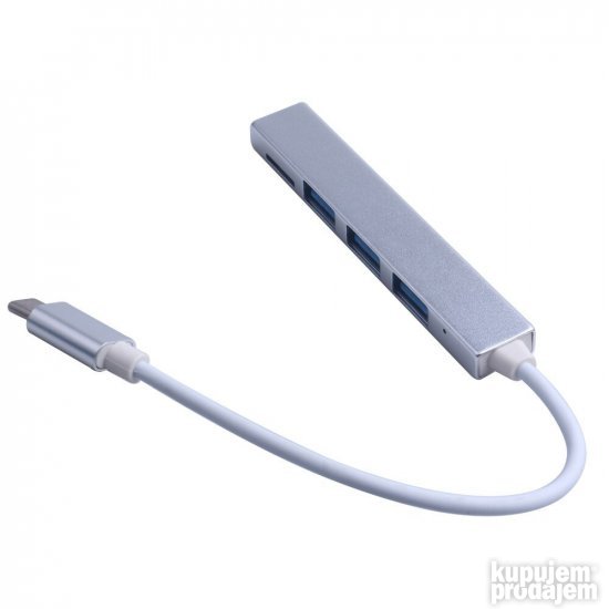 USB-C 3-port HUB sa čitačem kartica mikro SD usbc micro hab ...