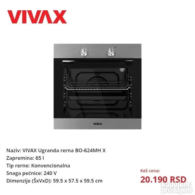 Ugradna rerna - Više modela (5 god. garancija) - KupujemProdajem