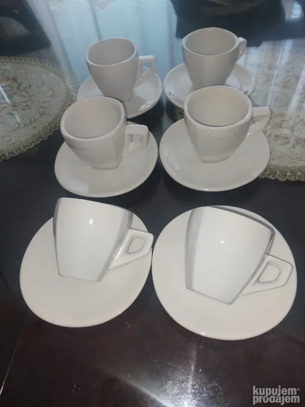 Bele solje za produzene napitke 6 komada sa taxnama - KupujemProdajem