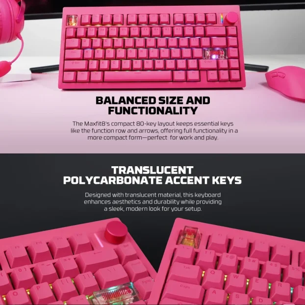 Tastatura Mehanicka Gaming Fantech MK921 Pink White Switch ...