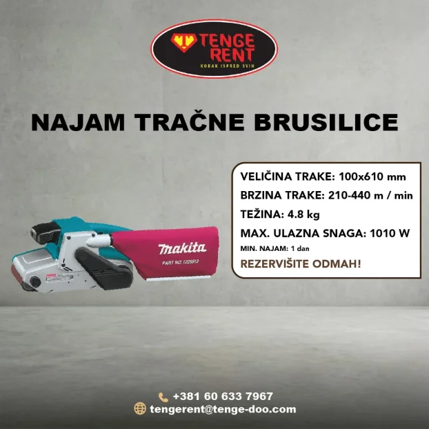 Najam/iznajmljivanje električne trakaste brusilice - KupujemProdajem