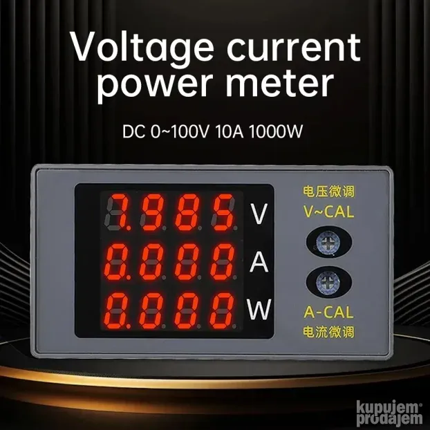 Voltmetar - amper - wat metar DC 0~100V 10A 1000W DVAP1R - KupujemProdajem