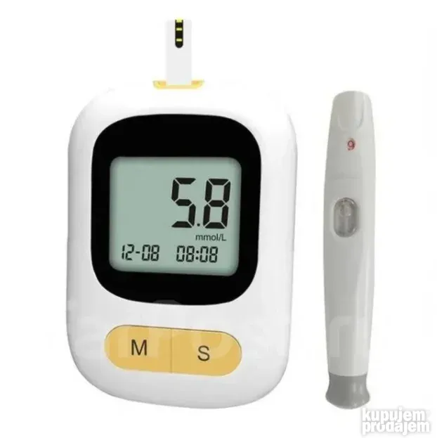 SET Glukomer Aparat za merenje nivoa secera u krvi + trakice ...