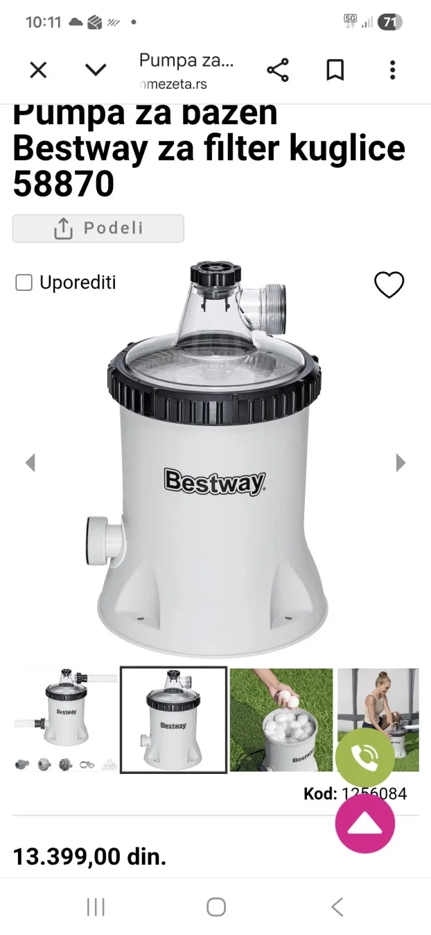 Bestway 58870 Filter pumpa za bazen Polysphere 5678l/15 - KupujemProdajem