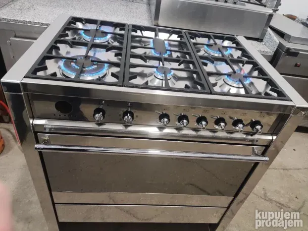 Sporet na plin sa 6 gorionika i OROMNIM TURBO RERNOM SMEG - KupujemProdajem
