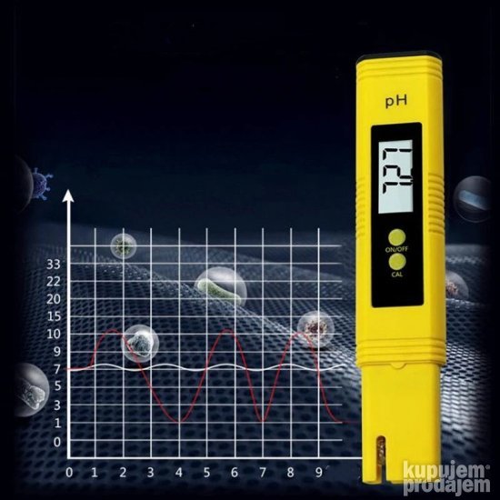 PH metar merac za vodu +puferi+baterije+automat. kalibracija ...