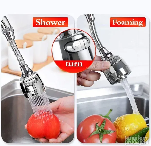 Nastavak slavine 3 u 1 - Turbo Flex sa AERATOROM 2 MODA - KupujemProdajem