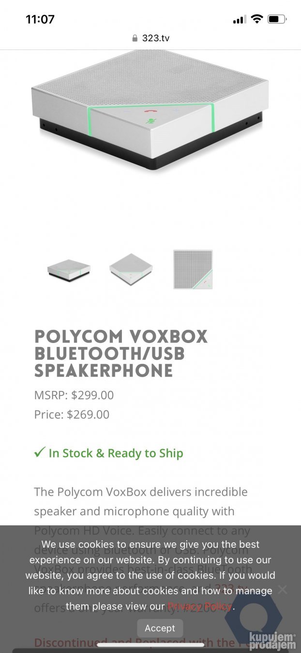 Polycom VoxBox Bluetooth/USB Speakerphone - KupujemProdajem