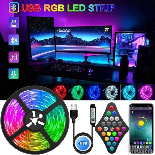 LED trake AMBIJENTALNE diode za sobe, TV LED DIODE 3M 5M - KupujemProdajem