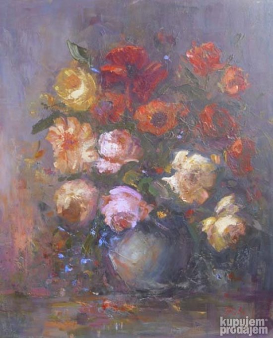 Ruze mrtva priroda, Putic Petar, ulje na platnu, sa 69x59 cm ...