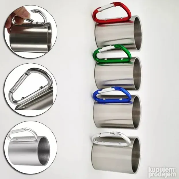 Kamperska šolja sa karabinjerom kamp posuda - KupujemProdajem