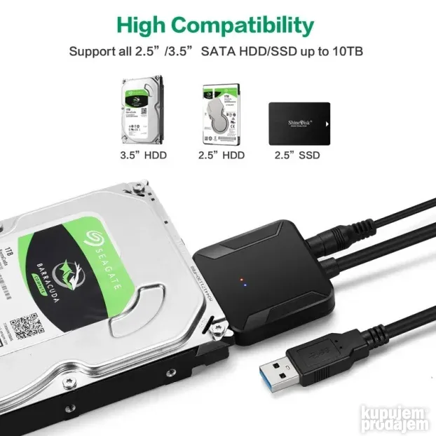 Čitac hard diskova 3.5 i 2.5 inca adapter za HDD i SSD USB ...