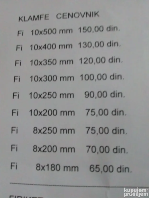 Gradjevinske kovane klamfe - KupujemProdajem