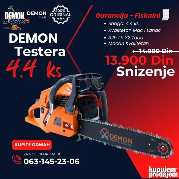 Demon testera CS-65T 4.4KS i Demon testera CS-58T 3KS - KupujemProdajem