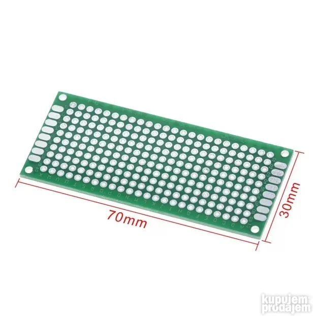 PCB raster pločica 30 x 70mm - dvostrana - KupujemProdajem