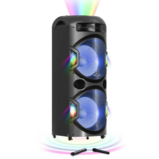 AKAI DJ active speaker discoball LED lights 350W DJ Y5L - KupujemProdajem
