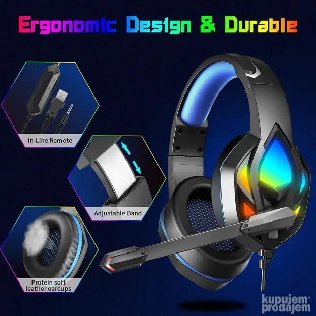 Gejmerske slusalice sa mikrofonom za racunar i konzole - KupujemProdajem