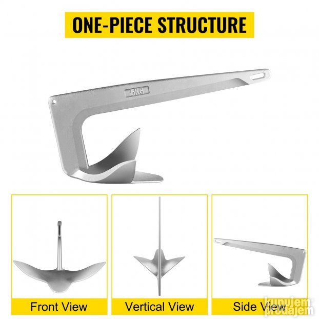 Pocinkovano sidro za čamac 5kg anker - KupujemProdajem