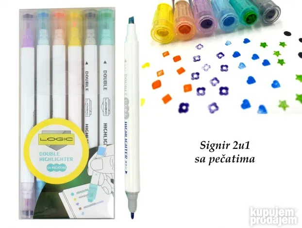 Flomasteri dvostrani Sa pecatom Signir - Novo - KupujemProdajem