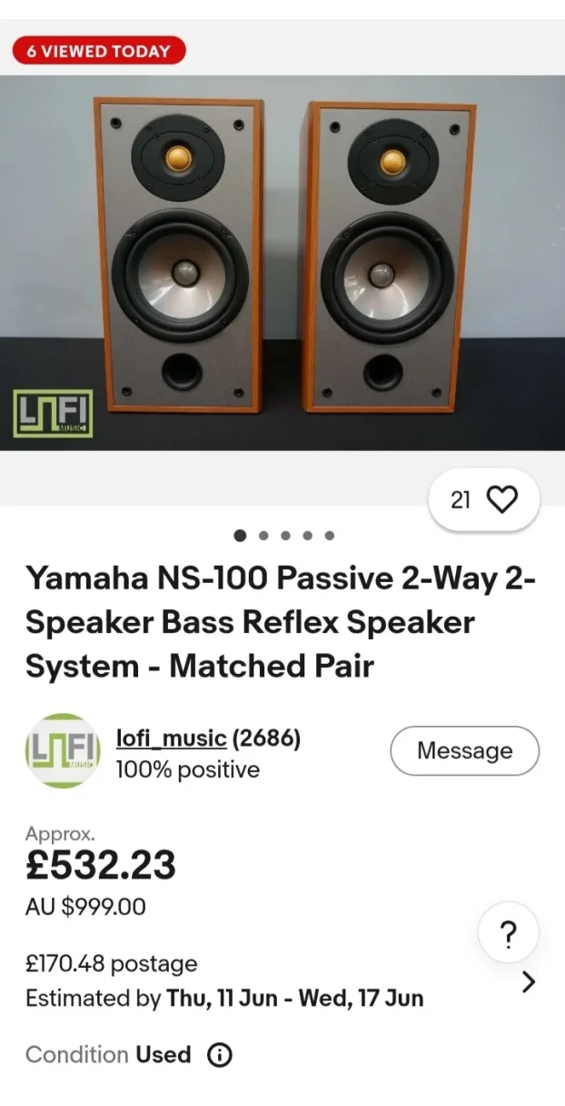 Yamaha NS-100 300W/100W Bass 6 Inch - KupujemProdajem
