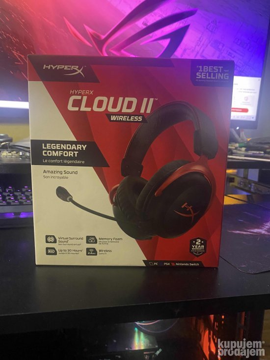 HyperX Cloud II Wireless bezicne slusalice vrhunske / novo / - KupujemProdajem