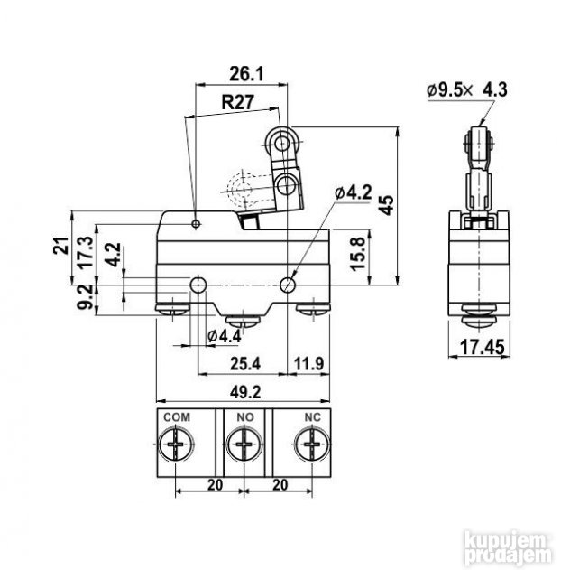 Limit prekidač HY-R704-2W - KupujemProdajem