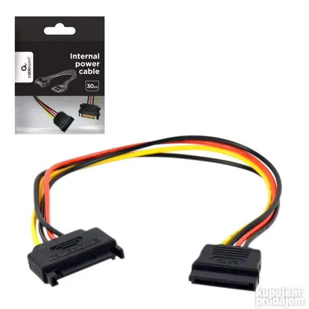 Produžni kabl za PC napajanje SATA ženski na SATA muški 30cm ...