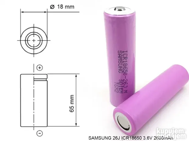 Original Samsung ICR18650 26J 2600mAh Li Ion Led - KupujemProdajem