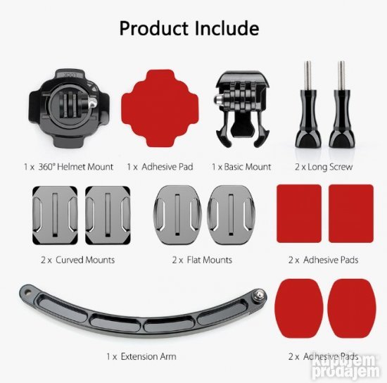 GoPro set nosac za kacigu rotirajuci 360 stepeni - KupujemProdajem