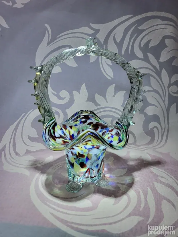 Murano nova korpa duvano staklo 70te. - KupujemProdajem