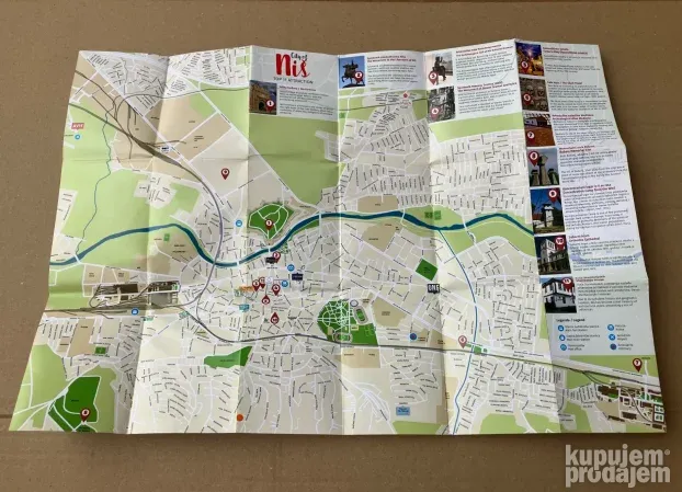 NIŠ - mapa grada, zgodna za nošenje, sklapa se - KupujemProdajem