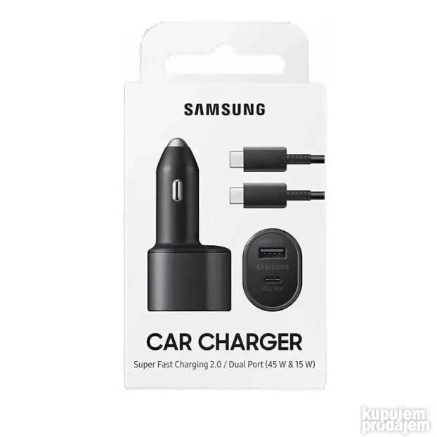 Samsung auto punjac 45W+15W super brzi punjac za auto usb-c ...