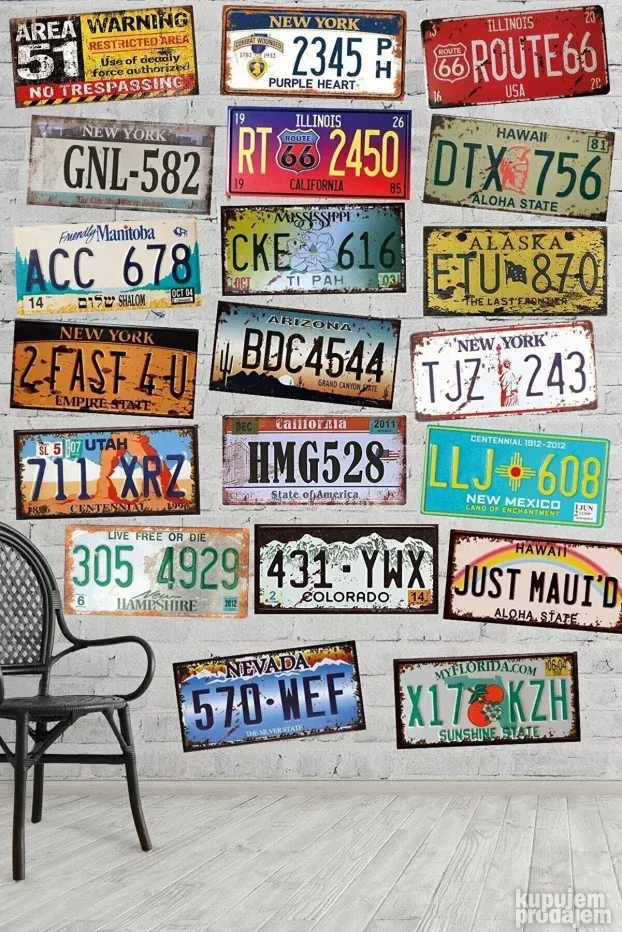 Ukrasne tablice AMERIKA 20 komada - KupujemProdajem