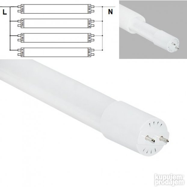 T8 LED cev DOUBLE END 18W 6500K 1800lm 120cm - KupujemProdajem